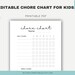 Editable Chore Chart for Kids, Simple Chore Chart, Minimalist Chore ...