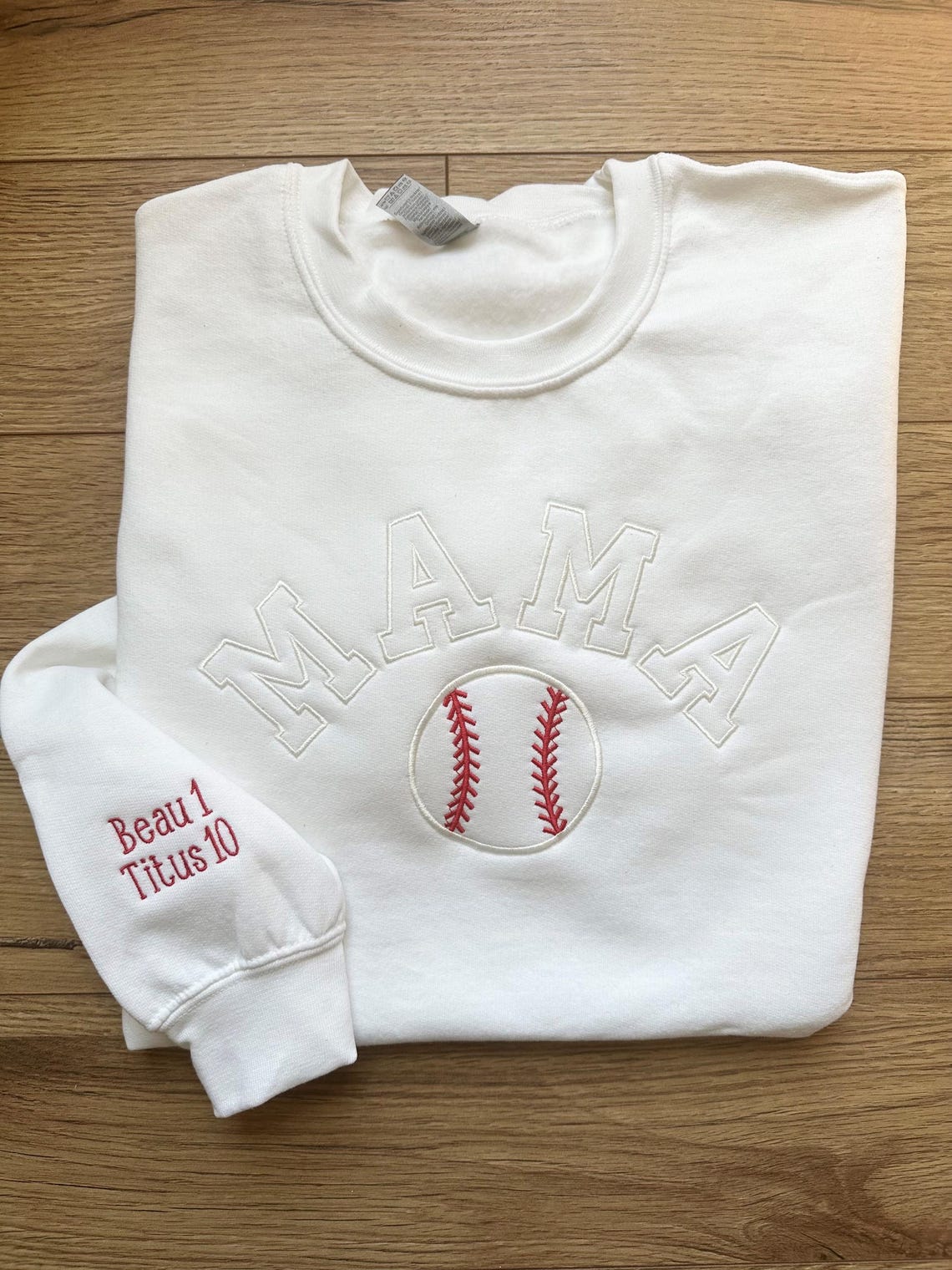 Womens Embroidered Sweatshirt,baseball MAMA Embroidered Sweatshirt ...