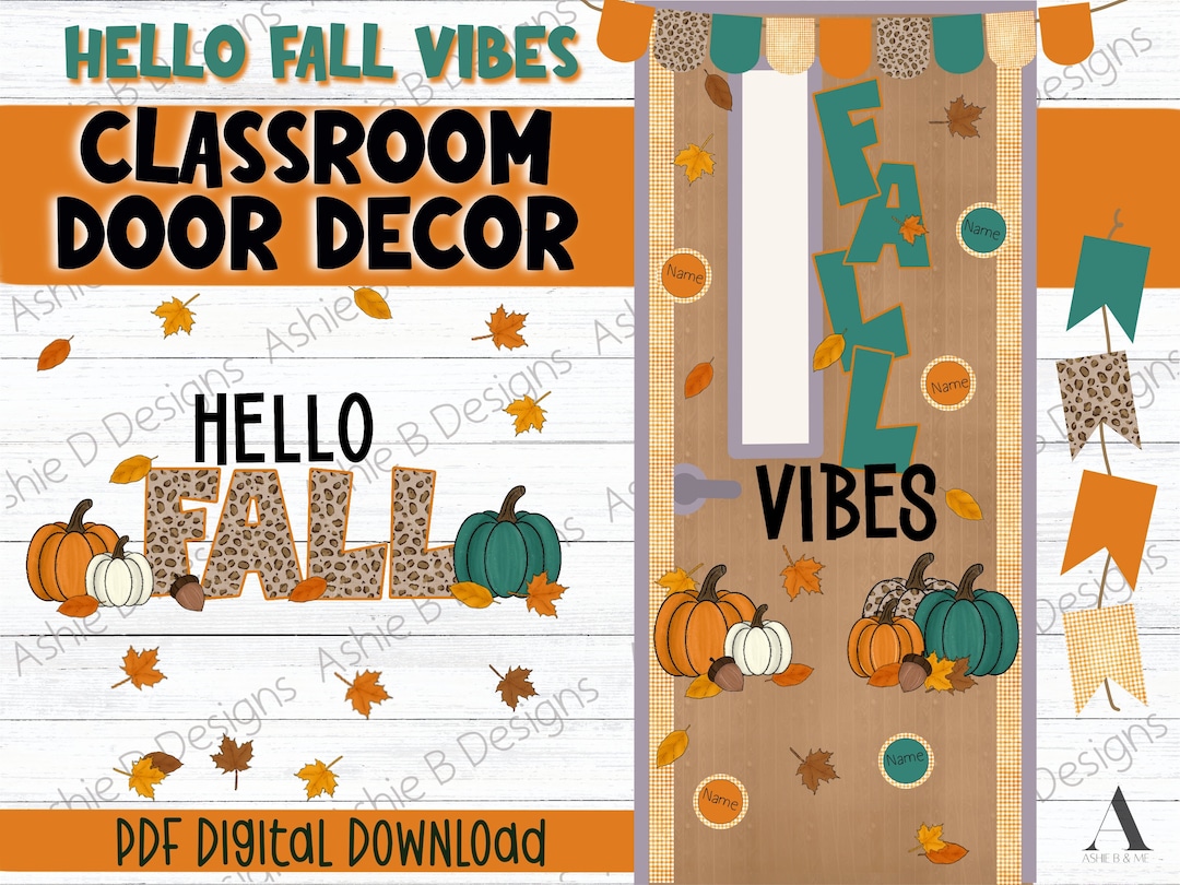 Classroom Door Decor, Fall Vibes, Hello Fall, Bulletin Board, Easy ...
