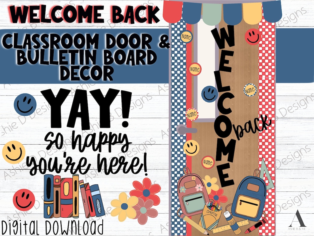 Classroom Door Decor, Welcome Back Easy Classroom Decoration, Printable ...