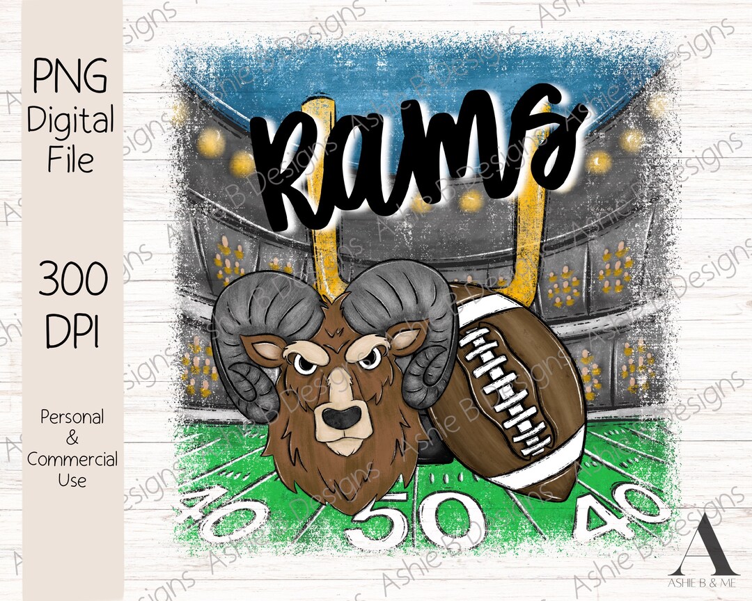 Rams Football PNG, Gold Rams Sublimation T-shirt Design, Digital ...
