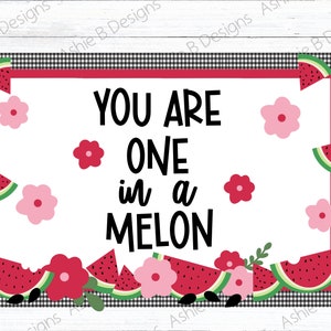 Classroom Door Decor, One in a Melon Bulletin Board Kit, Sweet Summer ...