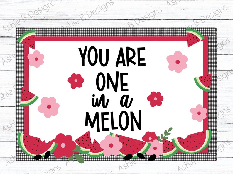 Classroom Door Decor, One in a Melon Bulletin Board Kit, Sweet Summer ...
