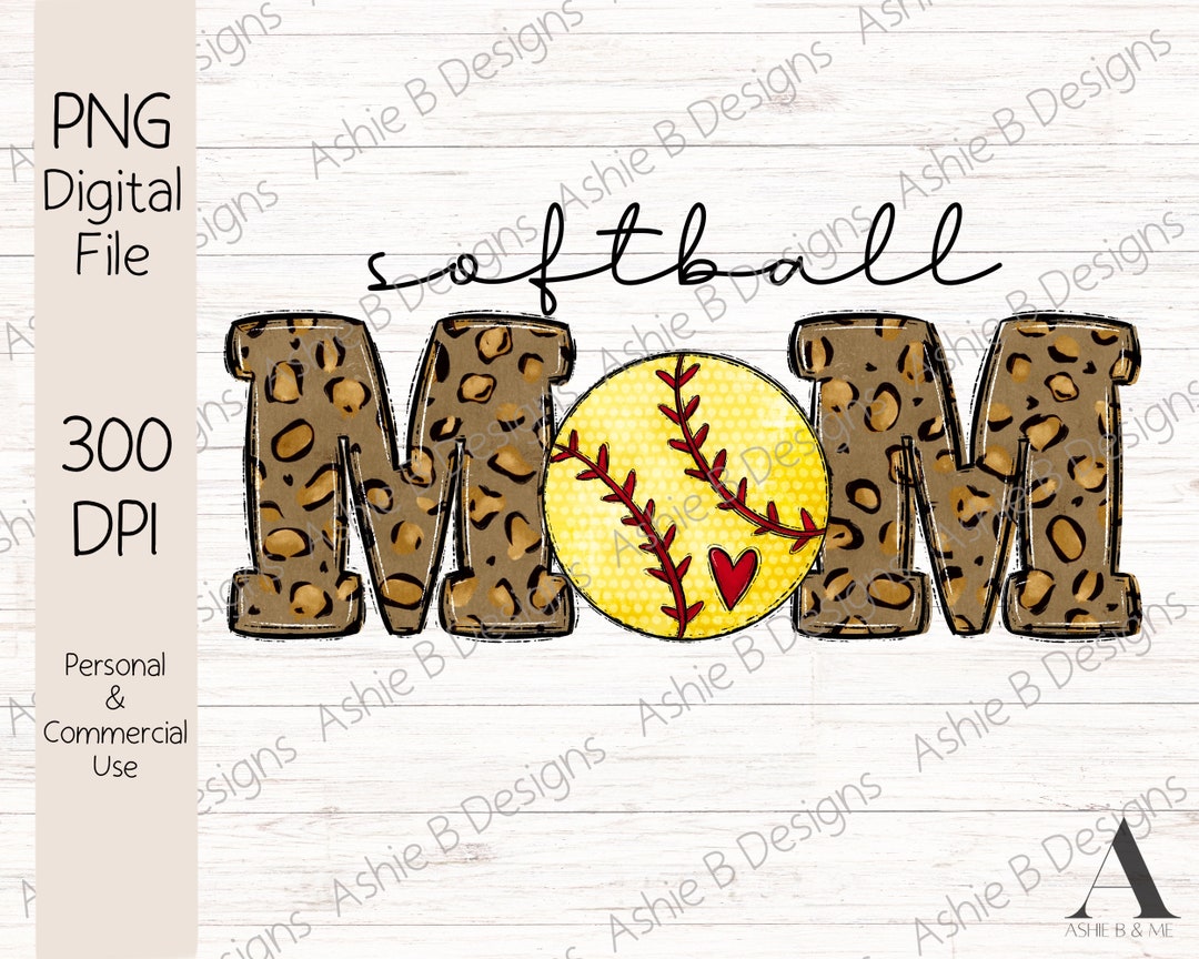Softball Mom PNG, Leopard Softball Mom Tshirt Design, Digital Download ...