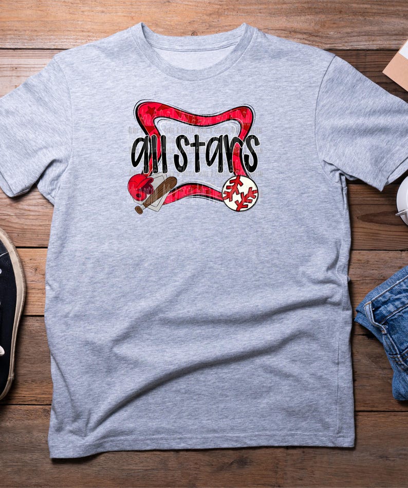 Baseball All Stars PNG, Red Baseball All Stars Tshirt Design, Digital ...