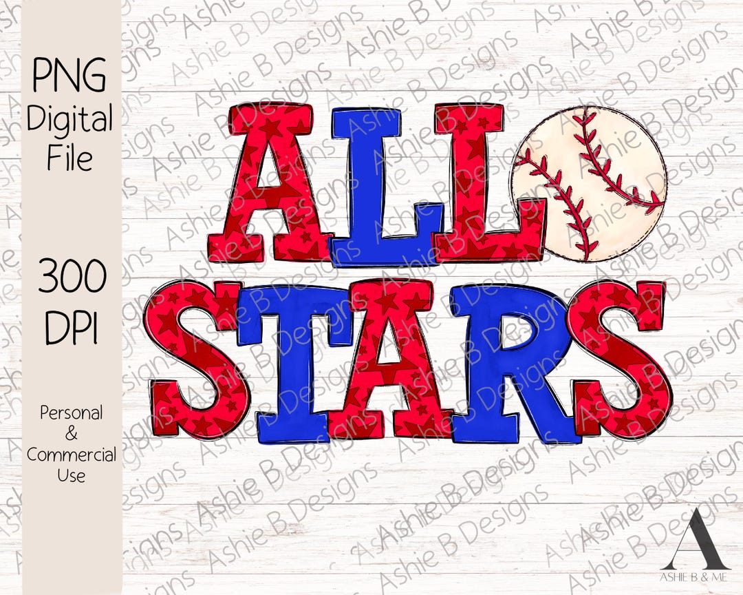 Baseball All Stars PNG, Red and Blue Baseball All Stars Tshirt Design ...