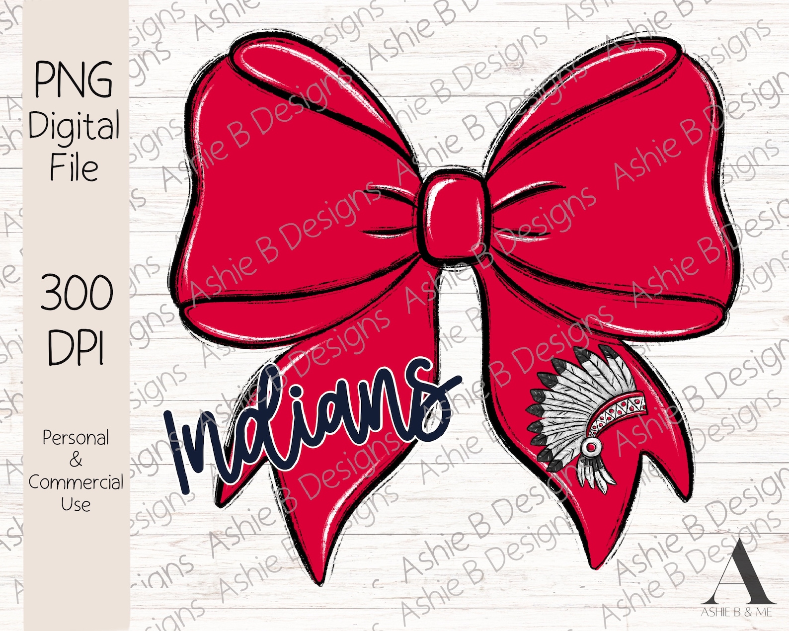Indians Bow PNG, Red Coquette Bow Tshirt Design, Sublimation, Digital ...