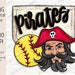 Pirates Softball PNG, Red Pirates Tshirt Design, Sublimation, Digital ...