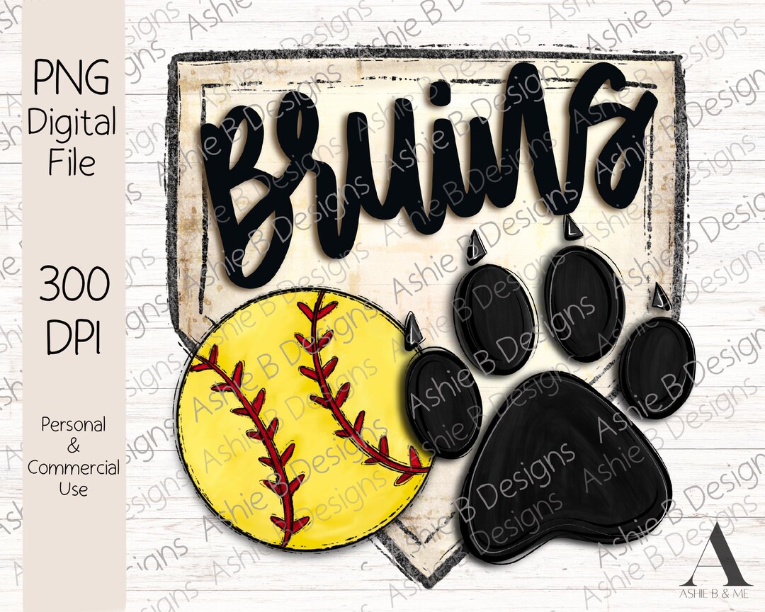 Bruins Softball PNG, Bruins Paw Tshirt Design, Sublimation, Digital ...
