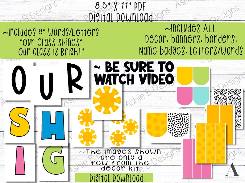 Classroom Door Decor, Our Class Shines Bright Bulletin Board Kit, New ...