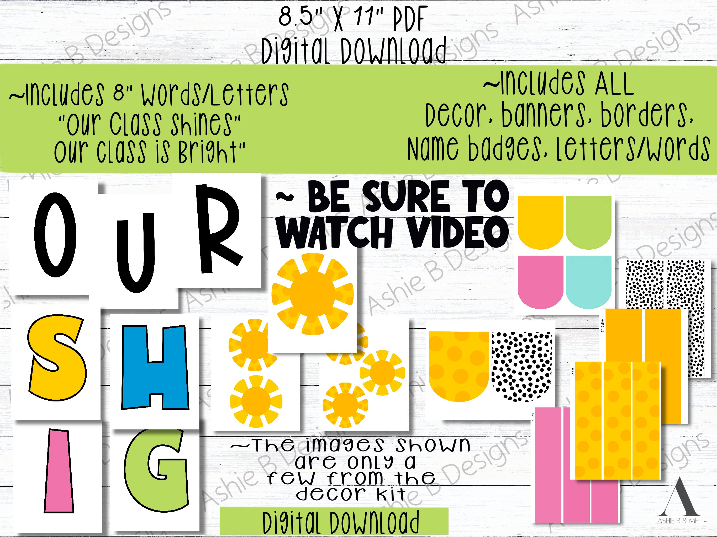 Classroom Door Decor, Our Class Shines Bright Bulletin Board Kit, New ...