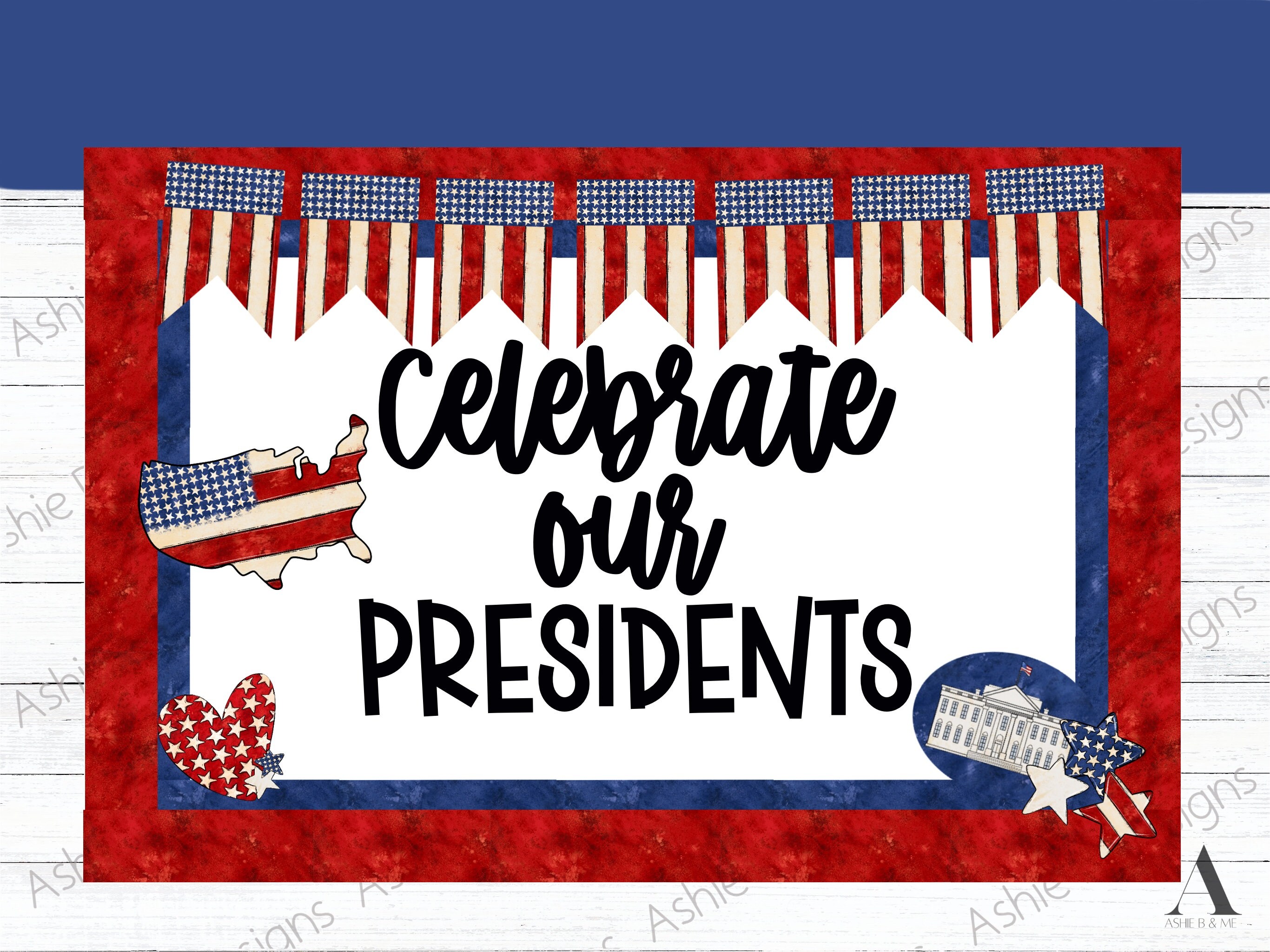 Presidents Day Classroom Bulletin Board Kit, Patriotic Classroom ...