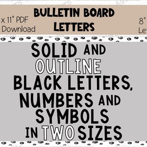 Bulletin Board Letters and Numbers, Classroom Decorations, Bulletin ...