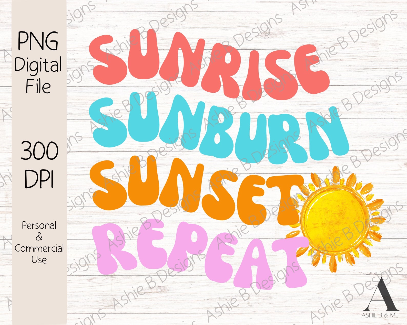Retro Sunshine Sunburn Sunset Repeat PNG, Summertime PNG, Beach Png ...