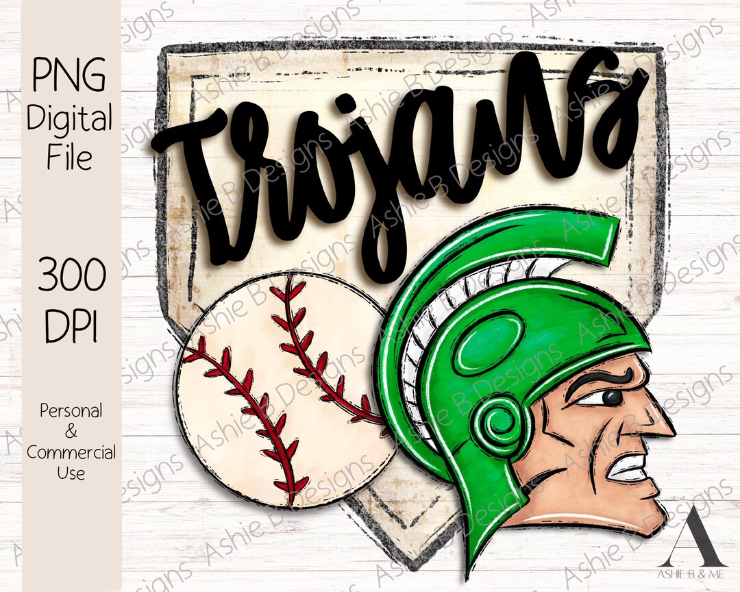 Trojans Baseball PNG, Green Trojans Tshirt Design, Digital Download - Etsy