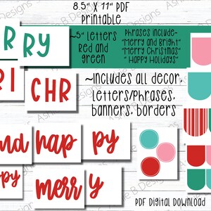 Classroom Door Decor, Merry and Bright Christmas Bulletin Board Kit ...