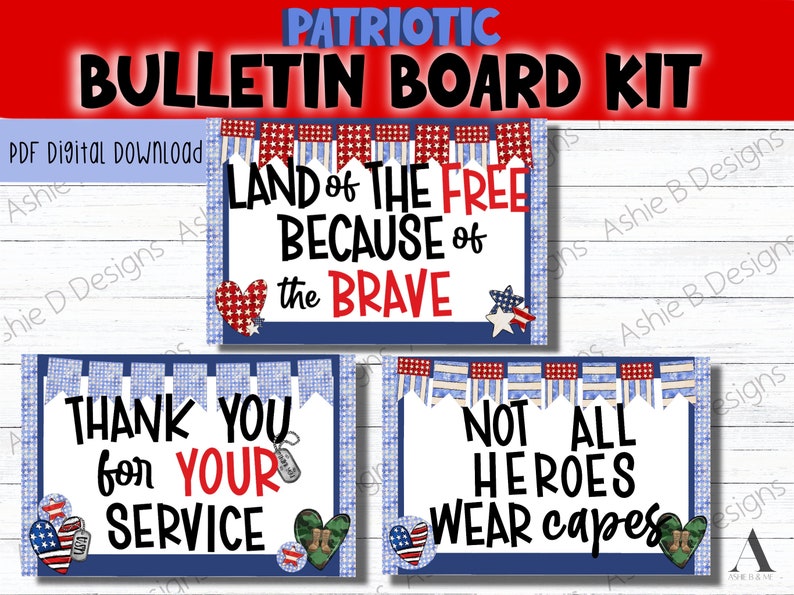 Veterans Day Classroom Bulletin Board, Classroom Decorations, Patriotic ...
