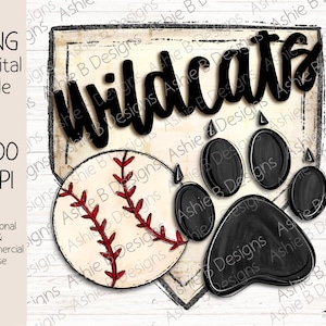 Wildcats Baseball PNG, Wildcats Paw Baseball Tshirt Design, Digital ...