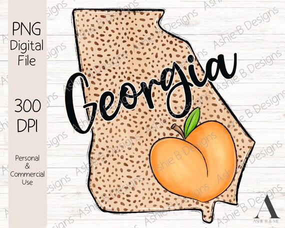 Georgia Peach Outline GEORGIA" THE PEACH STATE" OUTLINE MAP MAGNET NEW