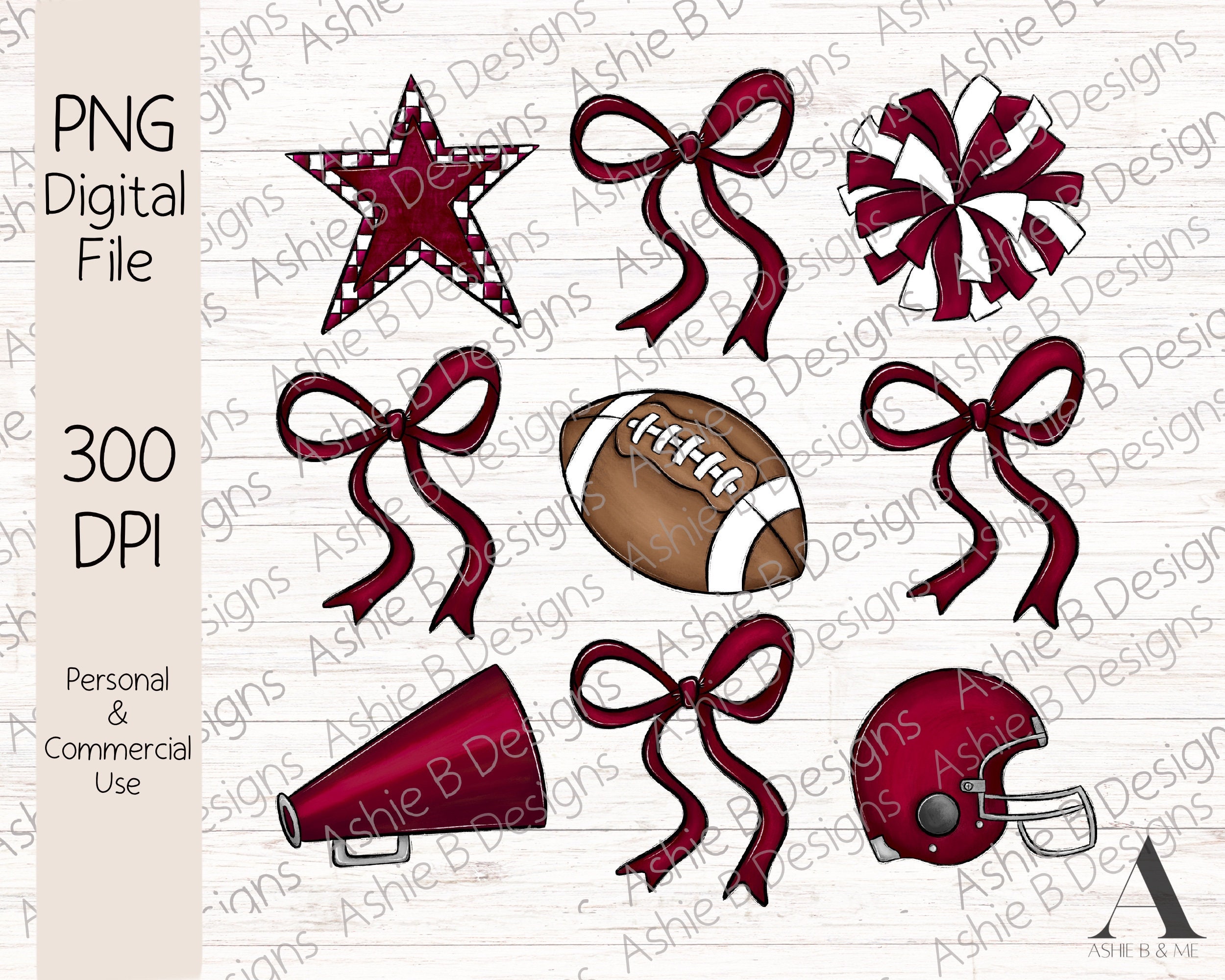 Football Bow Collage PNG, Maroon Coquette Bow Football Tshirt Design ...