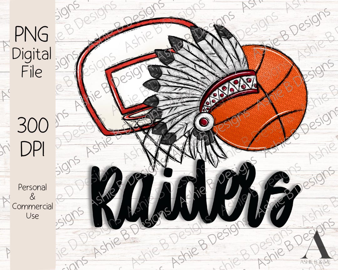 Raiders Basketball PNG, Maroon Raiders Headdress Basketball Tshirt ...