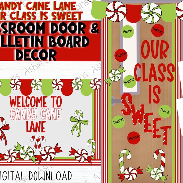 Candy Cane Bulletin Board - Etsy