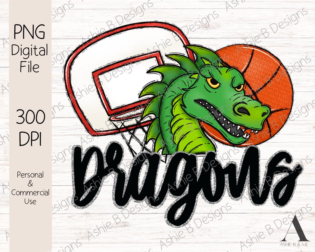 Dragons Basketball PNG, Green Dragons Basketball Tshirt Design, Digital ...