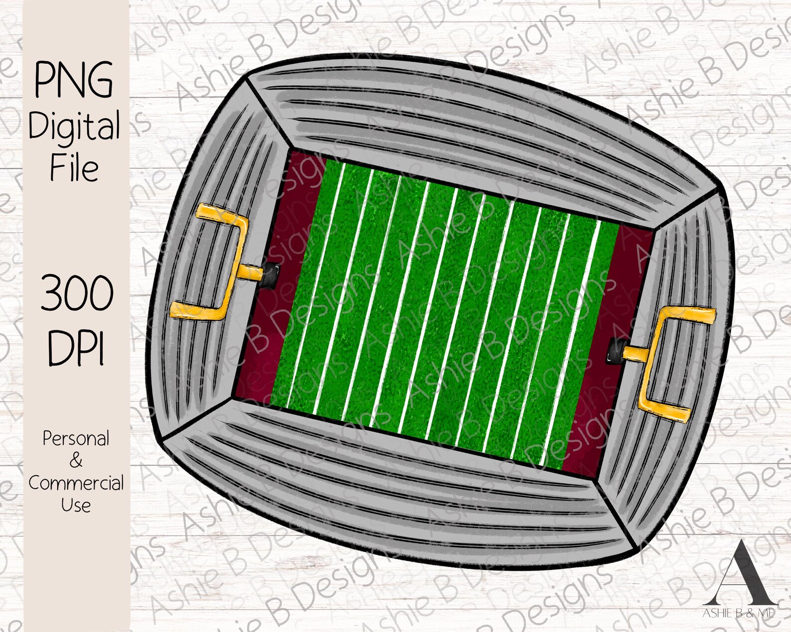 Football Stadium PNG, Maroon Football Field, Clip Art, Digital Download ...