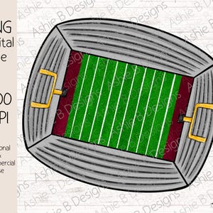 Football Stadium PNG, Maroon Football Field, Clip Art, Digital Download ...