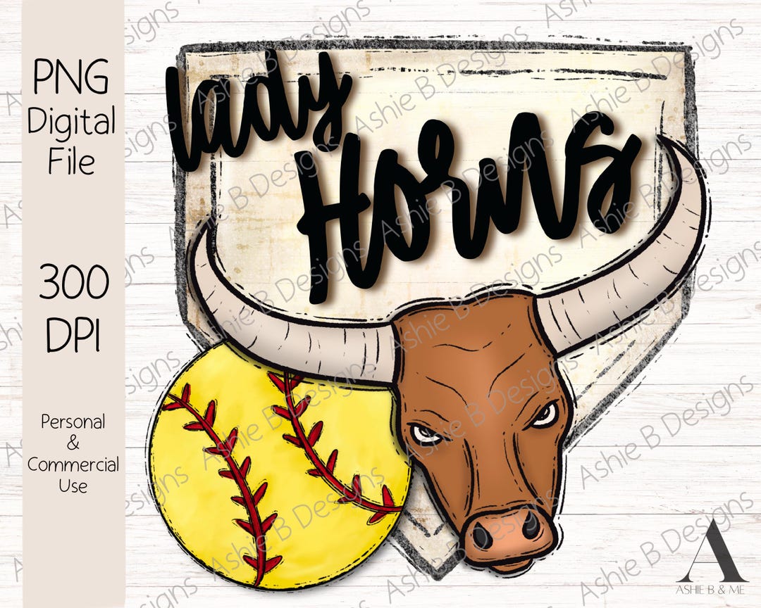 Lady Horns Softball PNG, Softball Sweatshirt Design, Digital Download ...
