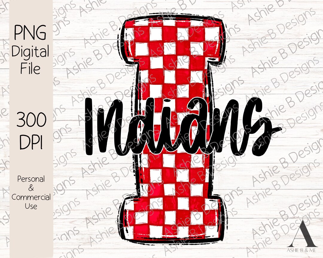 Indians PNG, Red Check Indians Tshirt Design, Digital Download - Etsy