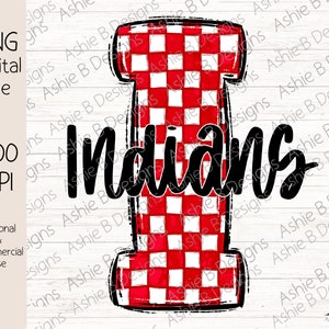 Indians PNG, Red Check Indians Tshirt Design, Digital Download - Etsy
