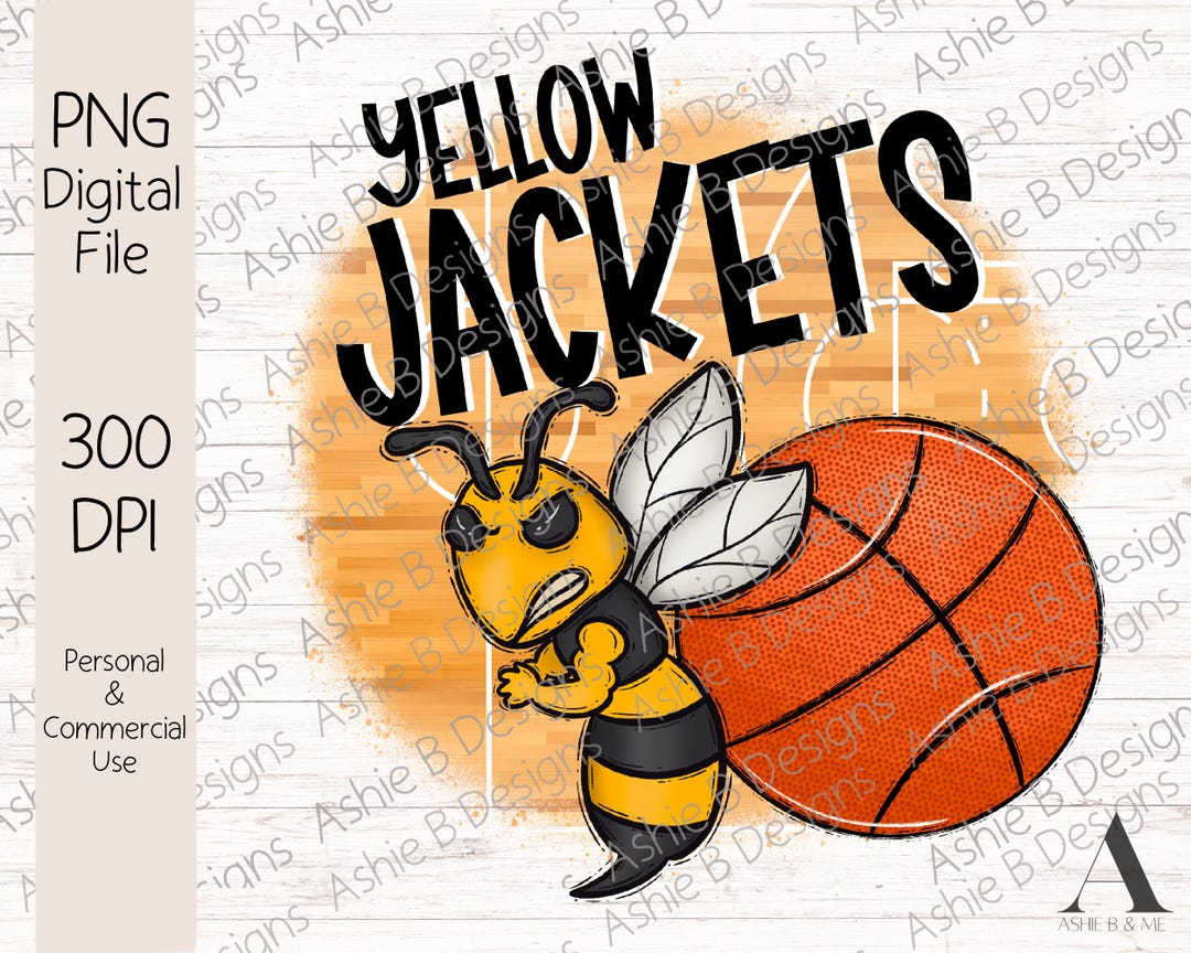 Yellow Jackets Basketball PNG, Basketball Court Tshirt Design, Digital ...