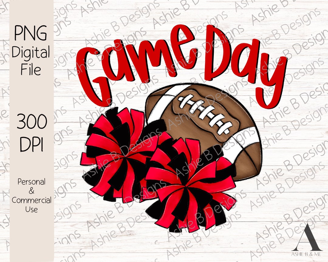 Football Game Day PNG, Red and Black Game Day Sublimation T-shirt ...