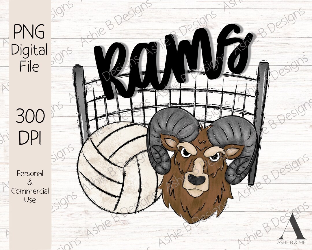 Rams Volleyball PNG, Volleyball Tshirt Design, Digital Download, DTF - Etsy