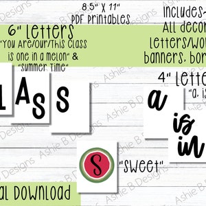 Classroom Door Decor, One in a Melon Bulletin Board Kit, Sweet Summer ...