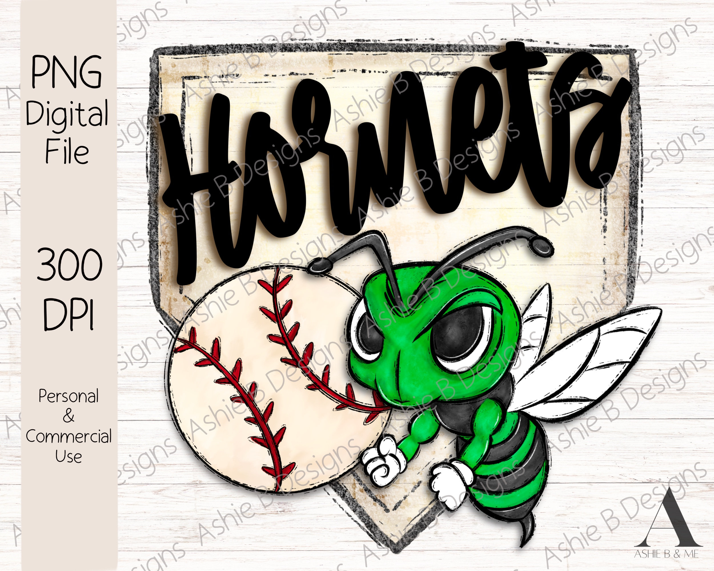 Hornets Baseball PNG, Green Hornets Sublimation T-shirt Design, Digital ...
