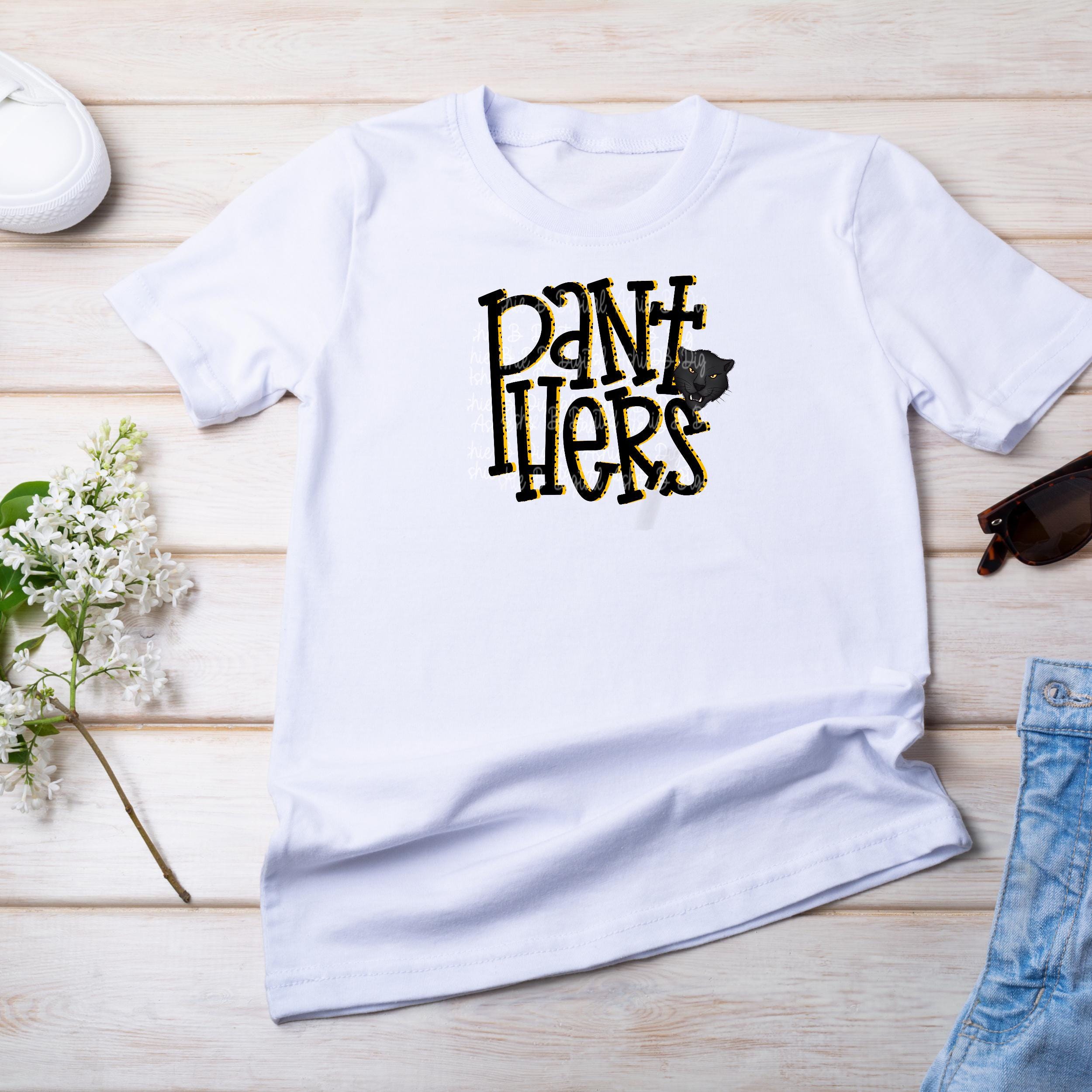 Panthers PNG, Yellow Gold Panthers Mascot Name Sublimation Tshirt ...