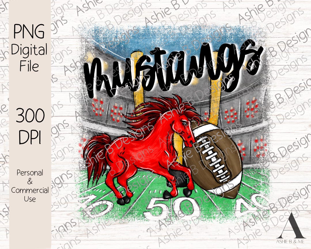 Mustangs Football PNG, Mustangs Distressed Tshirt Sublimation Design ...