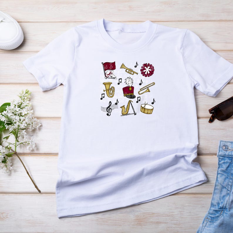 Band Collage Png, Maroon Band Instruments Tshirt Design, Band Mom, DTF ...