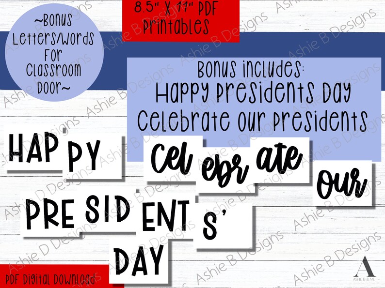Presidents Day Classroom Bulletin Board Kit, Patriotic Classroom ...