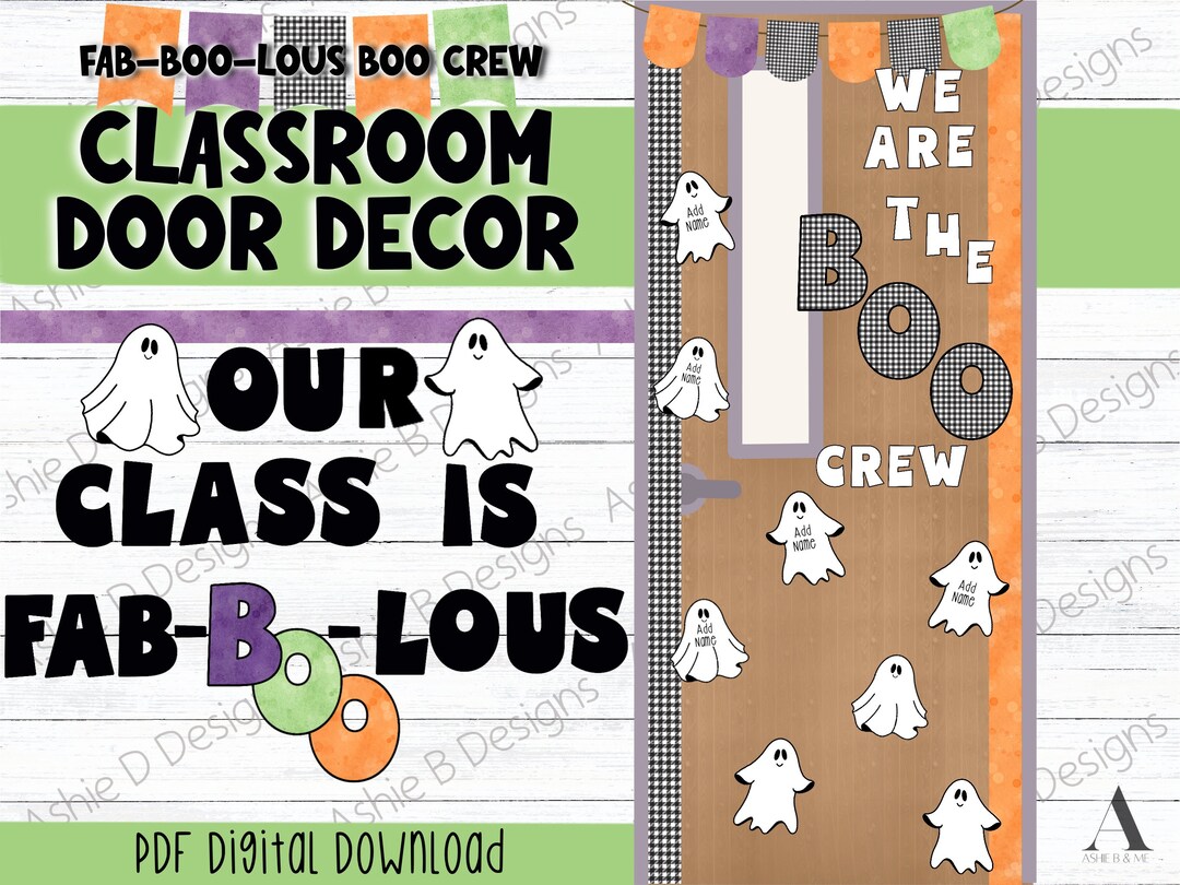 Classroom Door Decor, We Are the Boo Crew, Halloween Bulletin Board Kit ...