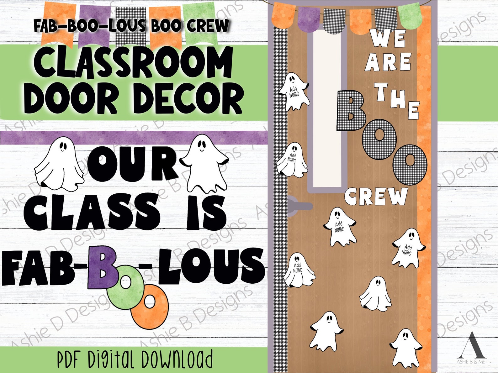 Classroom Door Decor, We Are the Boo Crew, Halloween Bulletin Board Kit ...
