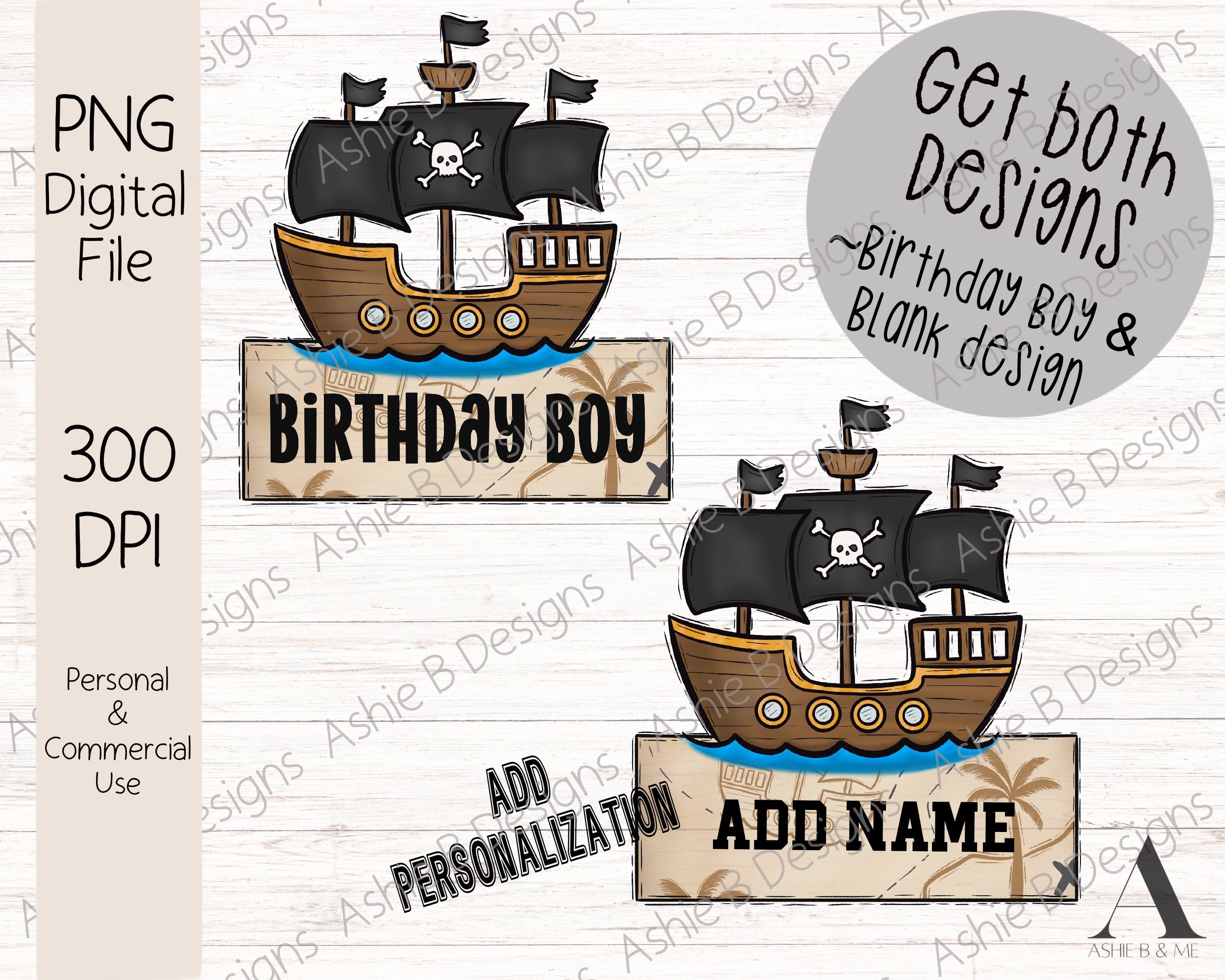 Pirate Ship PNG, Pirate Birthday and Blank Nameplate T-shirt Designs ...