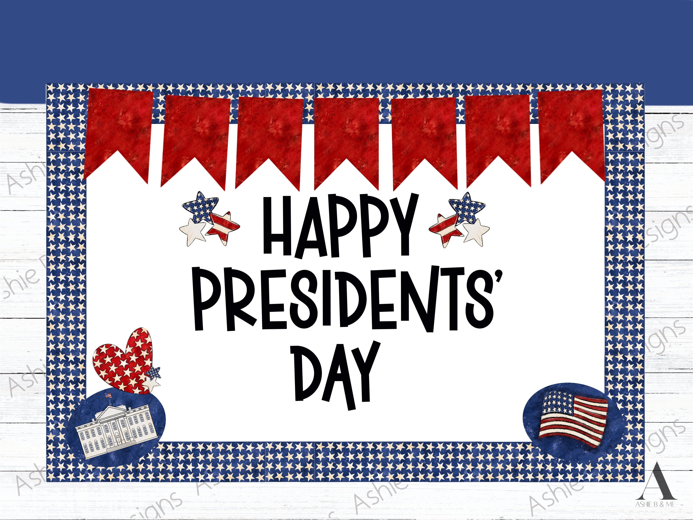 Presidents Day Classroom Bulletin Board Kit, Patriotic Classroom ...