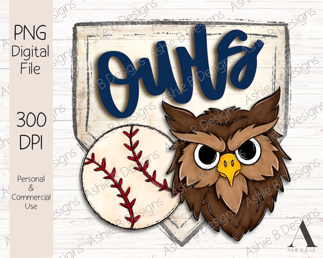 Owls Baseball PNG, Baseball Tshirt Design, Sublimation, Digital ...
