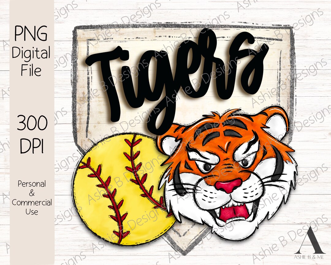 Tigers Softball PNG, Softball Tshirt Design, Sublimation, Digital ...