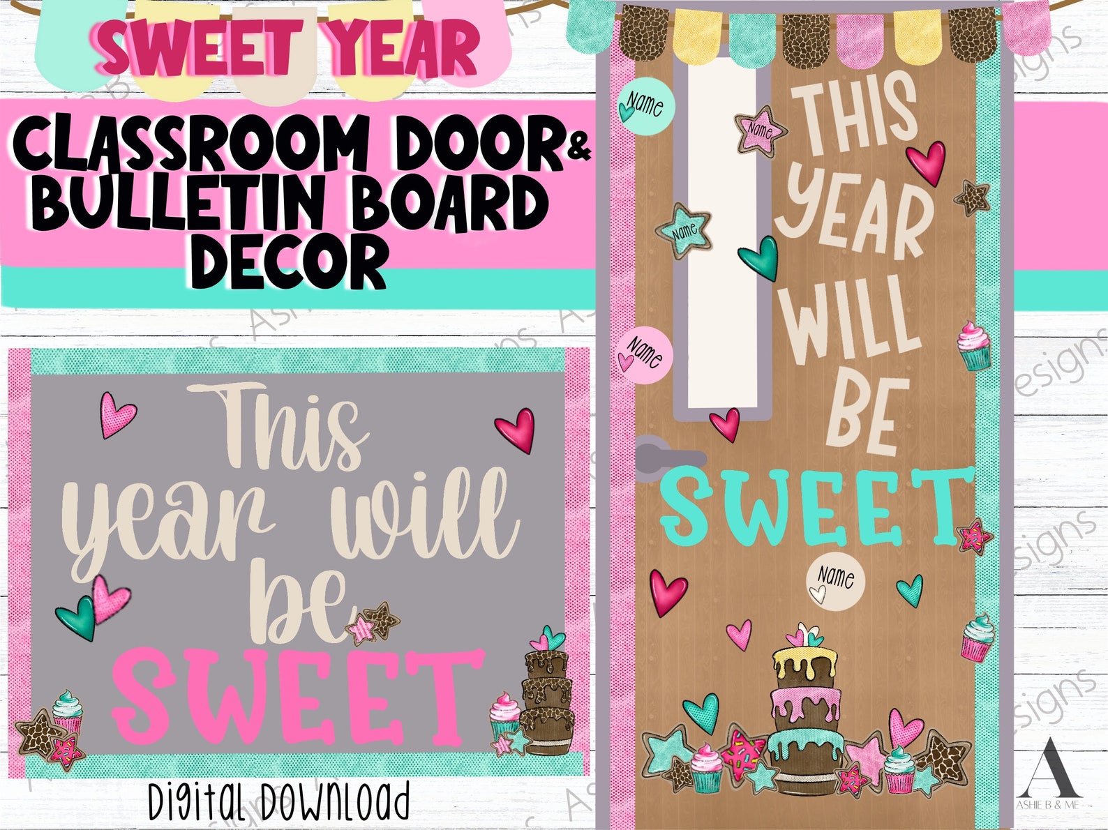Classroom Door Decor, Sweet Year Bulletin Board, New Year, Printable ...