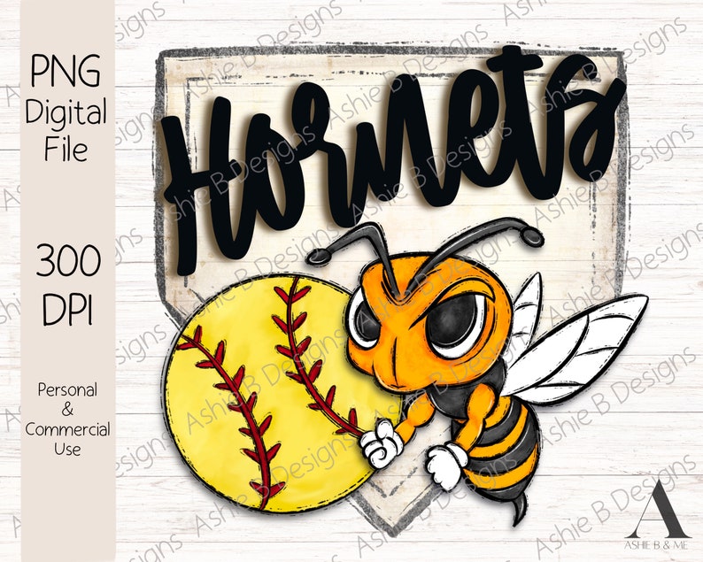 Hornets Softball PNG, Softball Tshirt Design, Sublimation, Digital ...