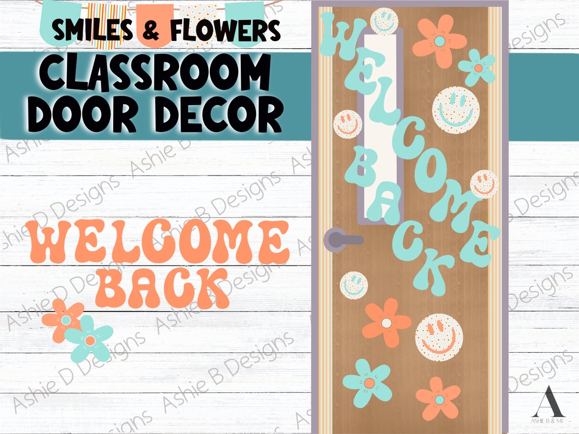 Classroom Door Decor, Welcome Back, Retro, Bulletin Board, Back to ...